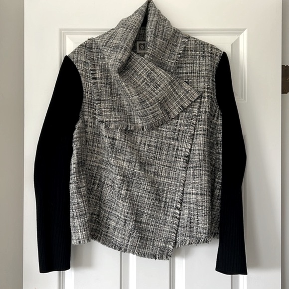 Anne Klein | Jackets & Coats | Anne Klein Tweed Jacket Envelope Collar | Poshmark